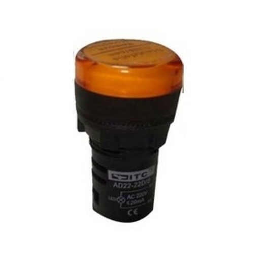 LED Indicator Lamp Amber 230Vac 22mm LED Indicator Lamp Amber