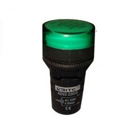LED Indicator Lamp green 230Vac 22mm LED Indicator Lamp green